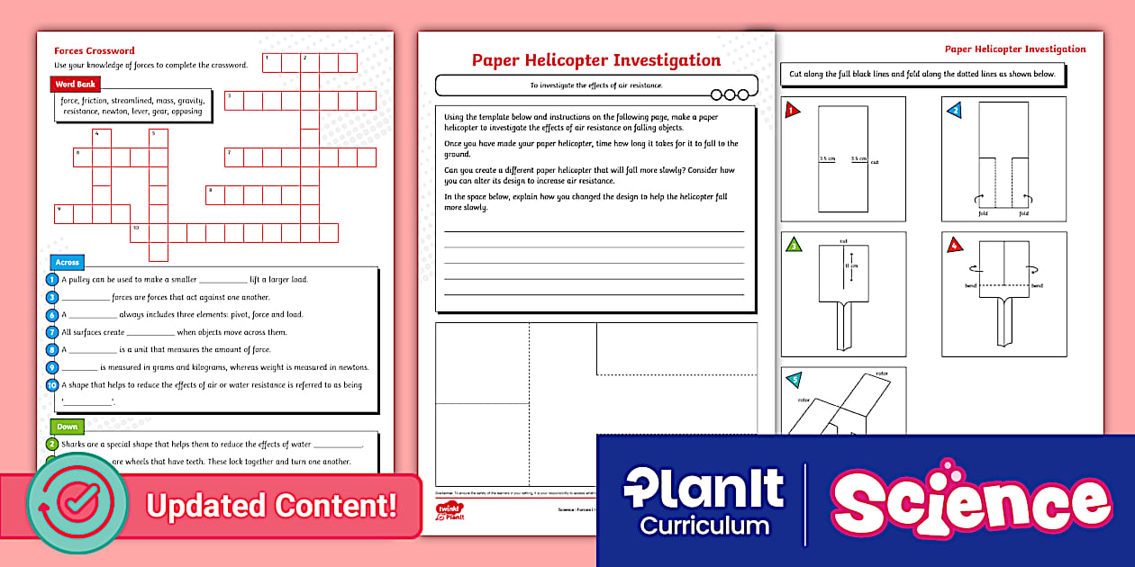 Science: Forces: Year 5 Home Learning Tasks - Twinkl