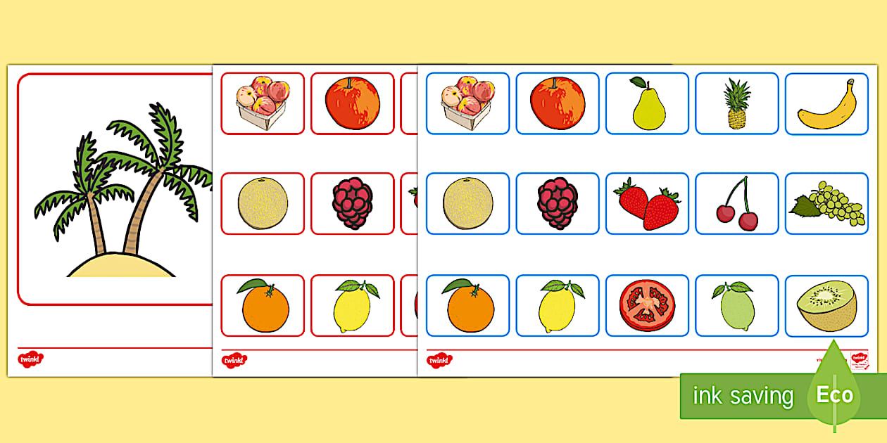 Desert Island Fruit Loot Board Game - French Games - Twinkl