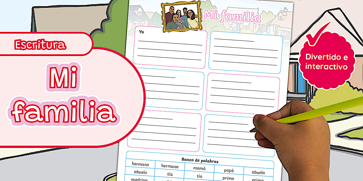 Plantilla de redacción: Mi familia | Twinkl