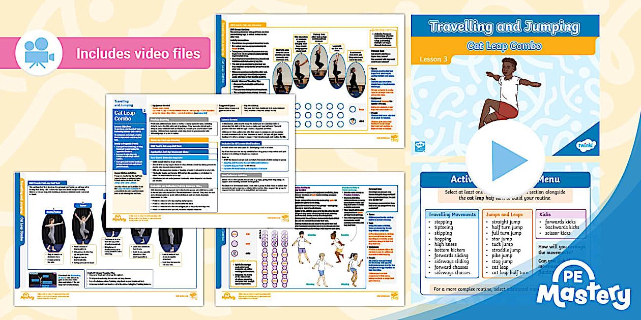 PE Mastery: Year 5 Gymnastics Lesson - Cat Leap Combo