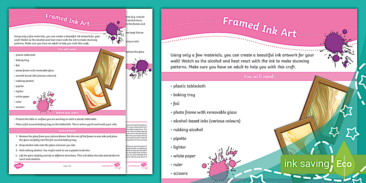 Framed Ink Art (teacher made) - Twinkl