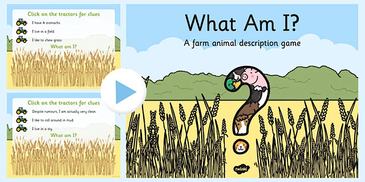 Farm Animal "What am I?" Interactive PowerPoint Game