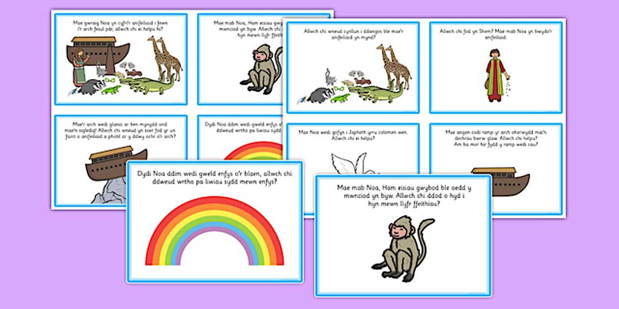 Noahs Ark Role Play Challenge Cards Welsh (teacher made)