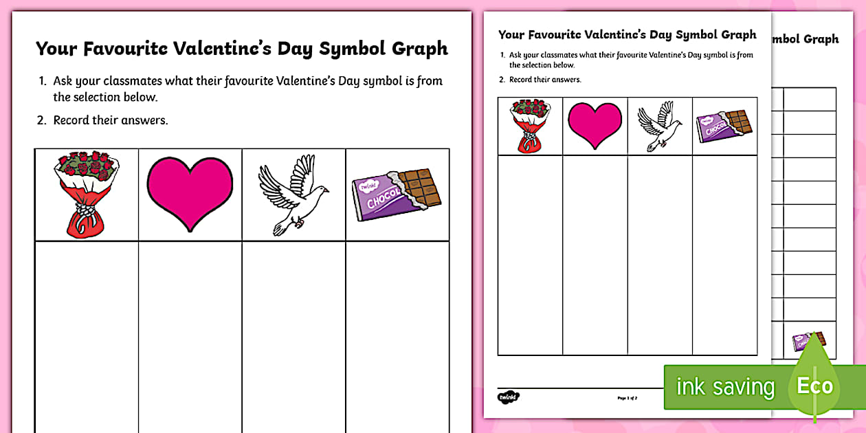 Valentine's Day Bar Graph Activity (teacher made) - Twinkl