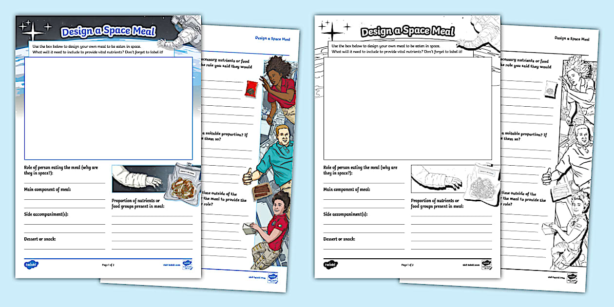 Design a Space Meal Worksheet (teacher made) - Twinkl
