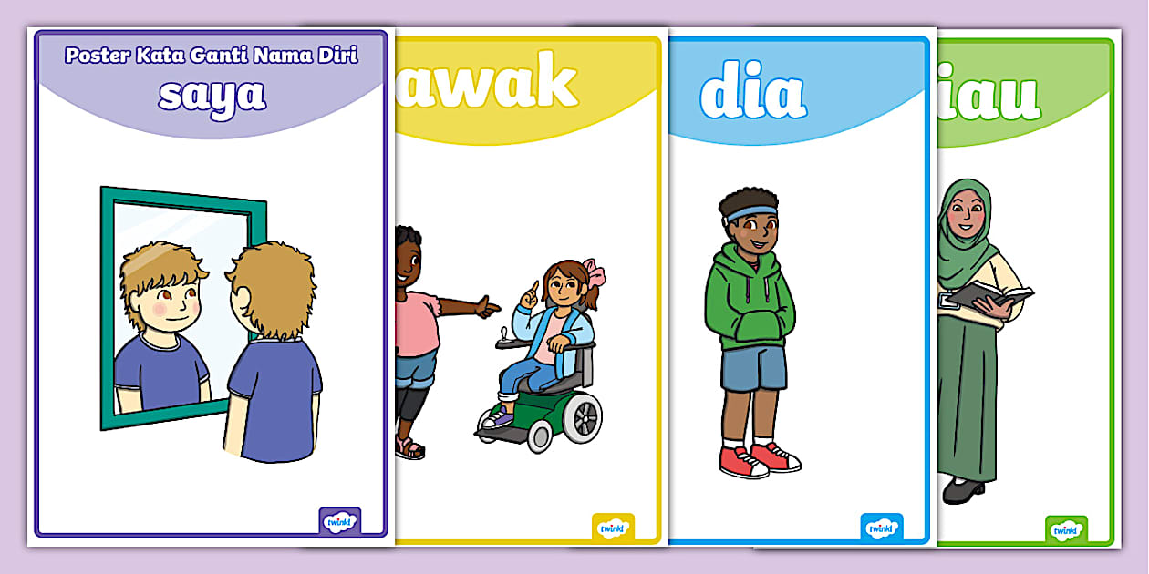 Poster Kata Ganti Nama Diri (l'enseignant a fait) - Twinkl