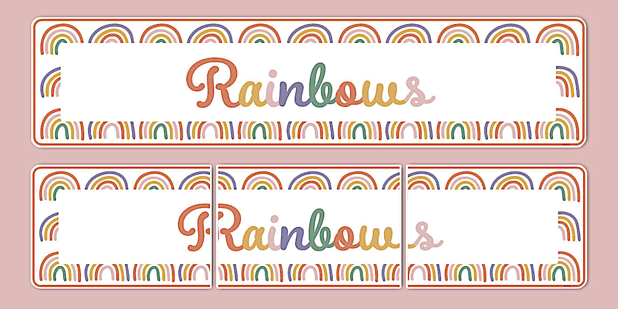 Muted Rainbow Themed Rainbows Display Banner (teacher made)