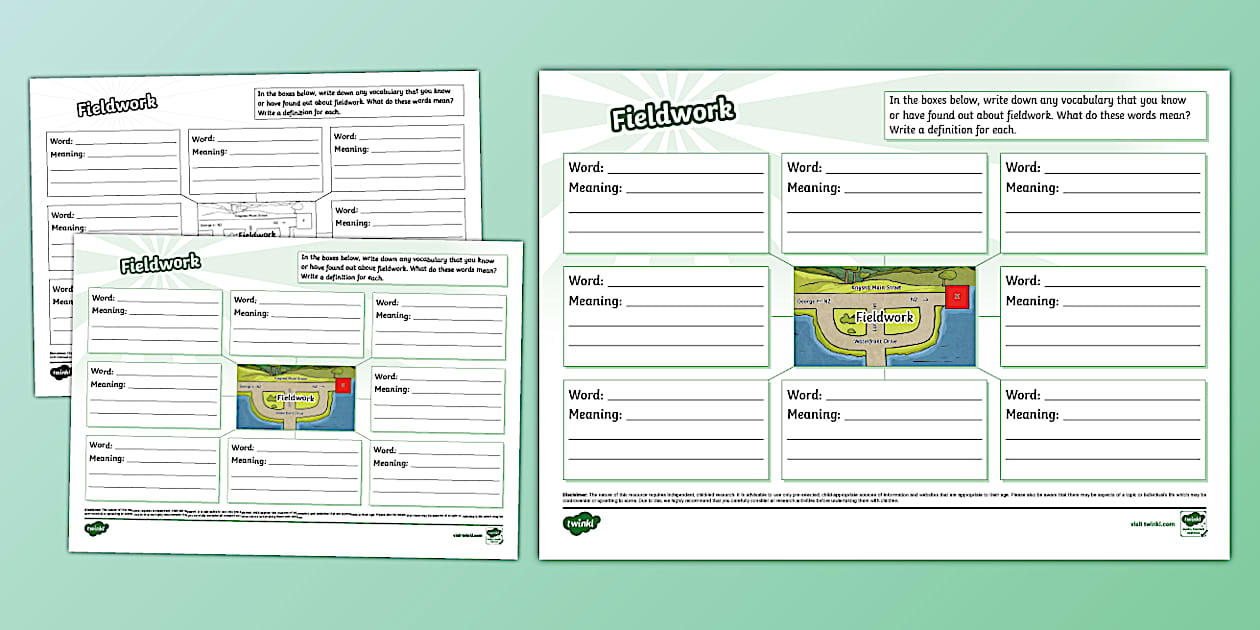 Fieldwork Vocabulary Mind Map (Teacher-Made) - Twinkl
