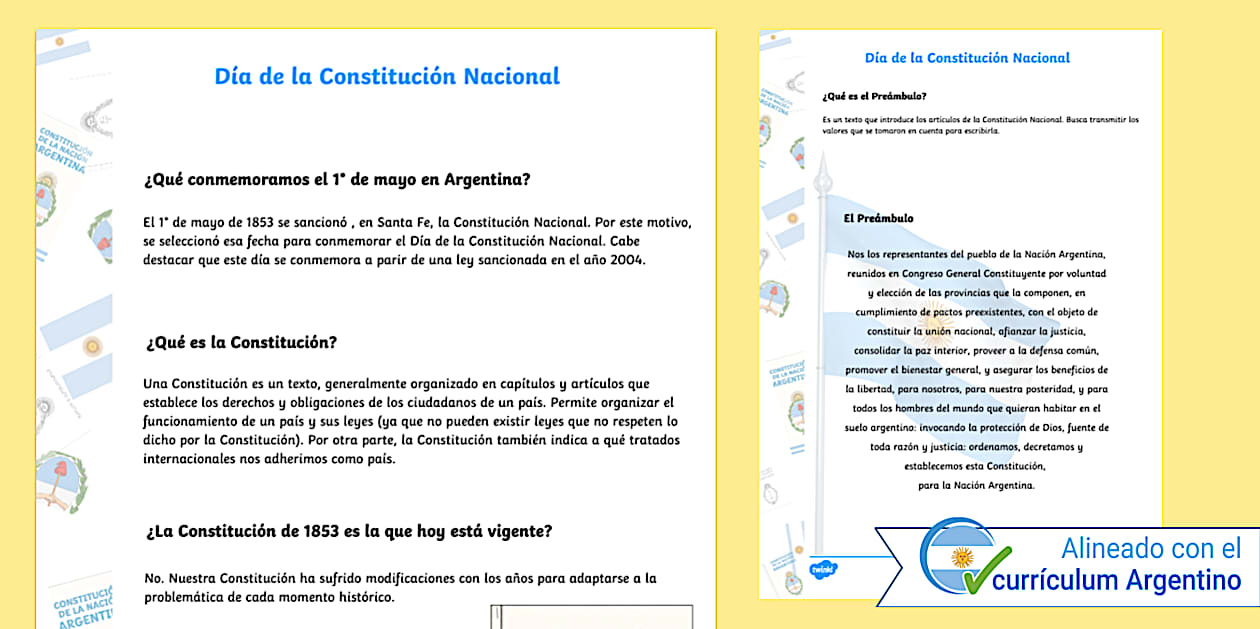 ¿Qué es la Constitución Nacional? Resumen - Twinkl Argentina