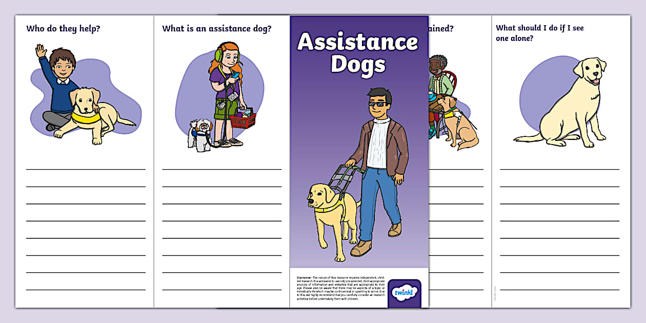 Assistance Dogs Leaflet Template (Teacher-Made) - Twinkl
