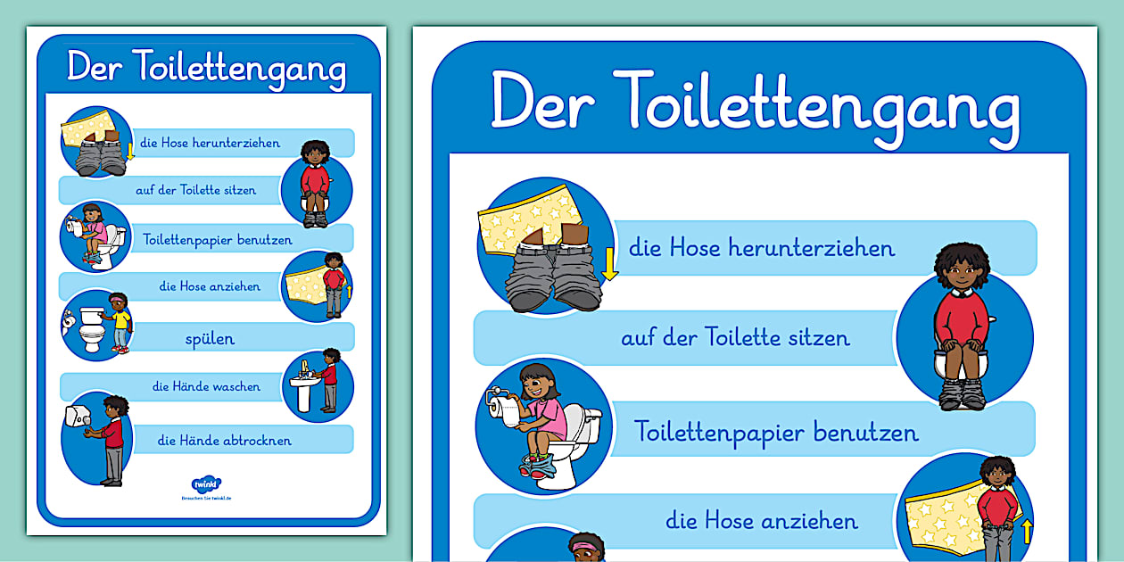 Auf die Toilette gehen - Poster (professor feito) - Twinkl