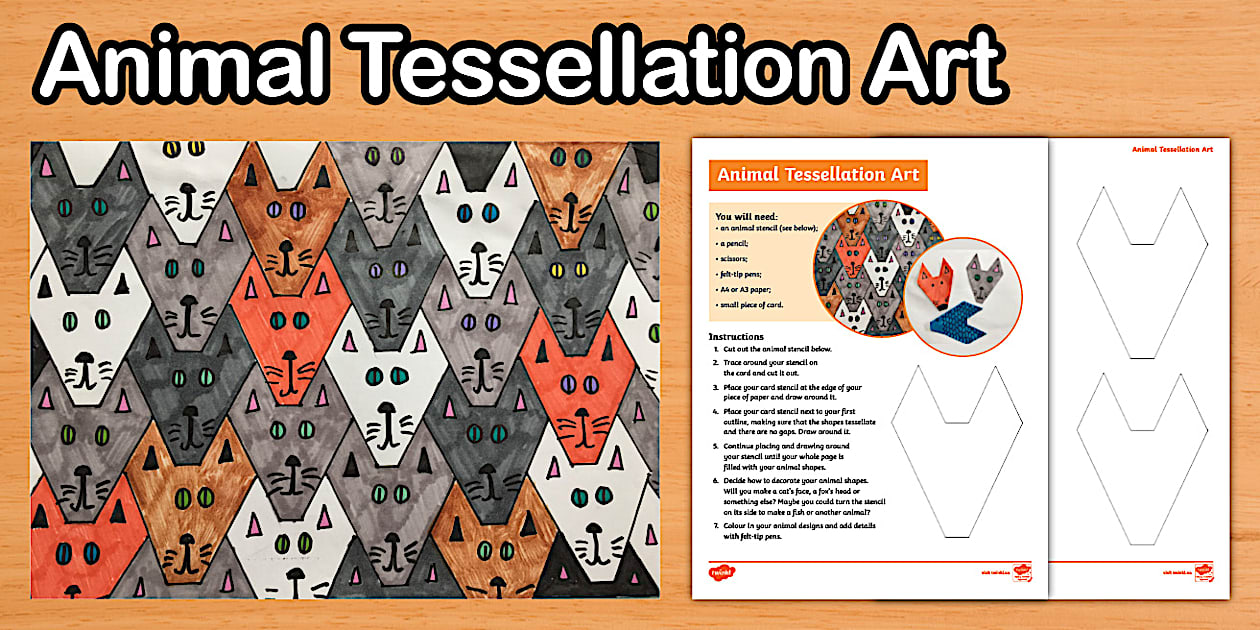 Animal Tessellation Art Activity Sheet