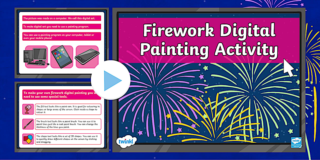 Firework Digital Painting Activity (Teacher-Made) - Twinkl