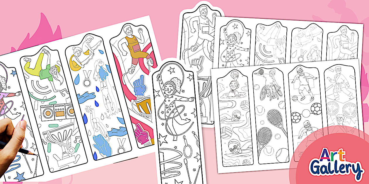 Summer Sports Colouring Bookmarks | Twinkl Art Gallery