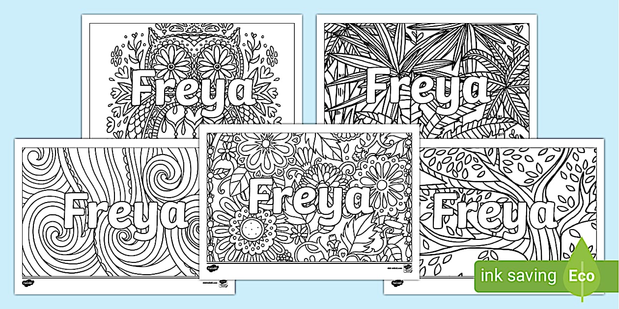 Freya Mindfulness Name Colouring Activity | Twinkl | KS1