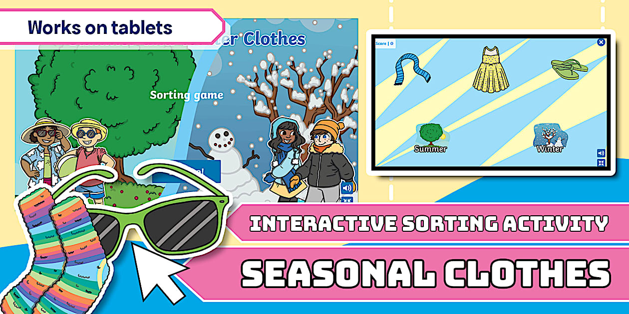 Seasonal Clothes Interactive Sorting Activity