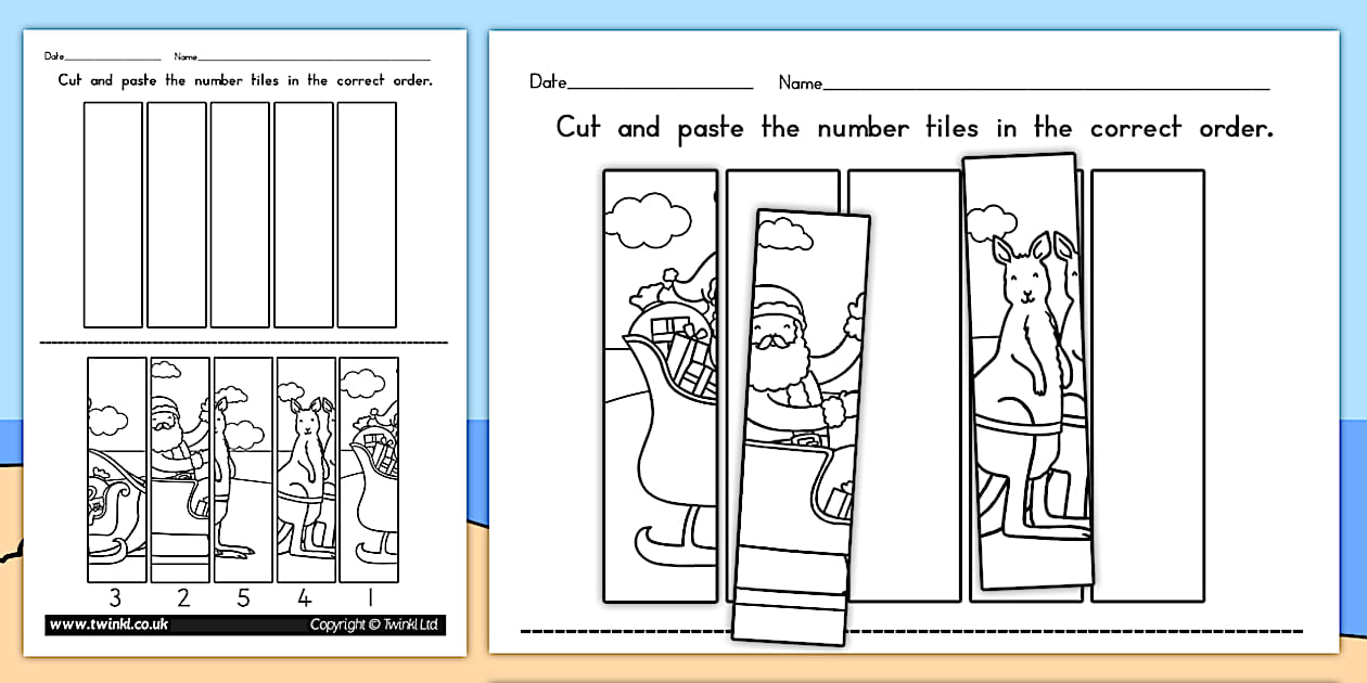 Christmas Themed Number Sequencing - Twinkl