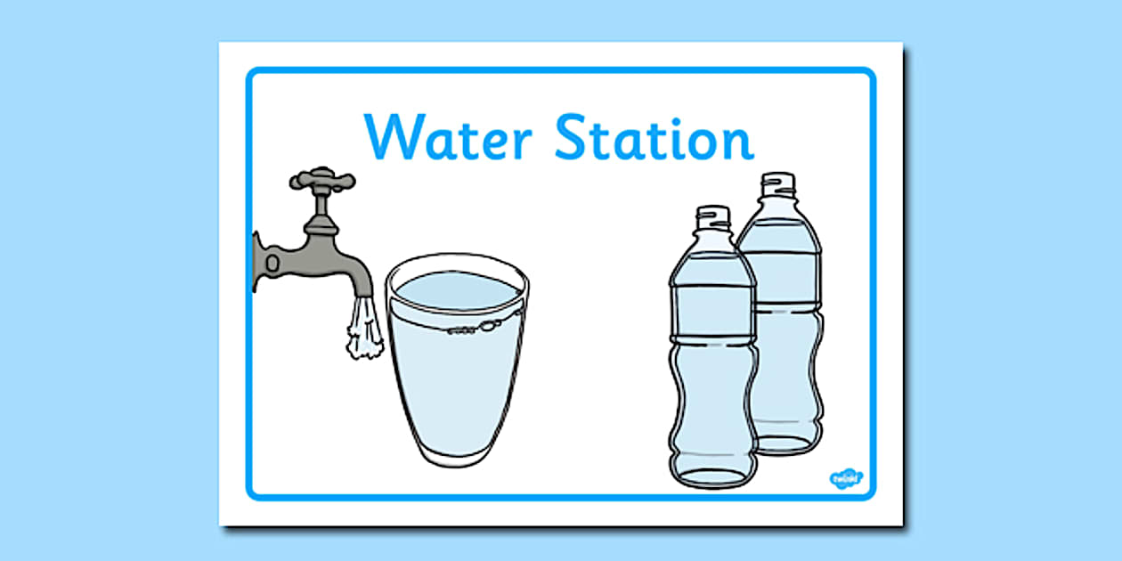 Cursive Water Station Display Poster (teacher made) - Twinkl