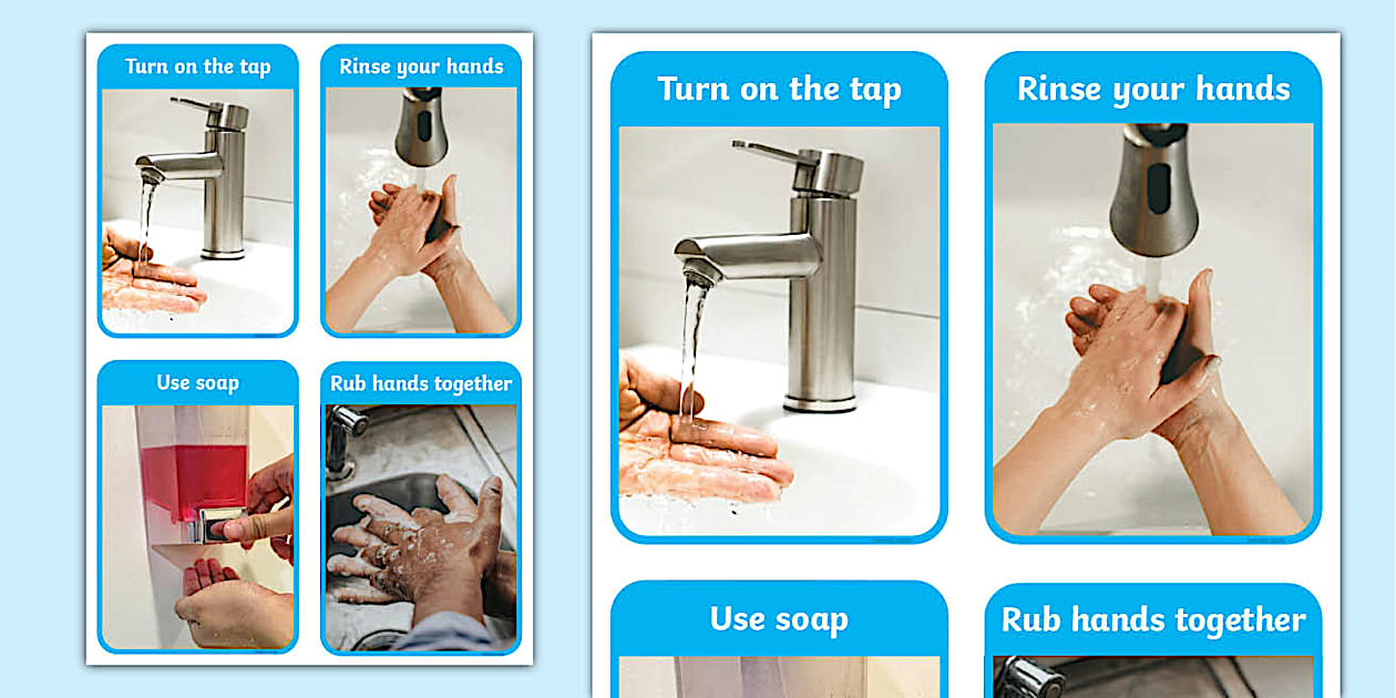 Handwashing Photo Flash Cards (creat de profesori) - Twinkl