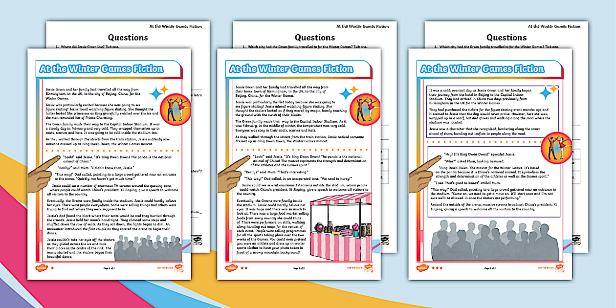 KS2 At the Winter Games Fiction Reading Comprehension