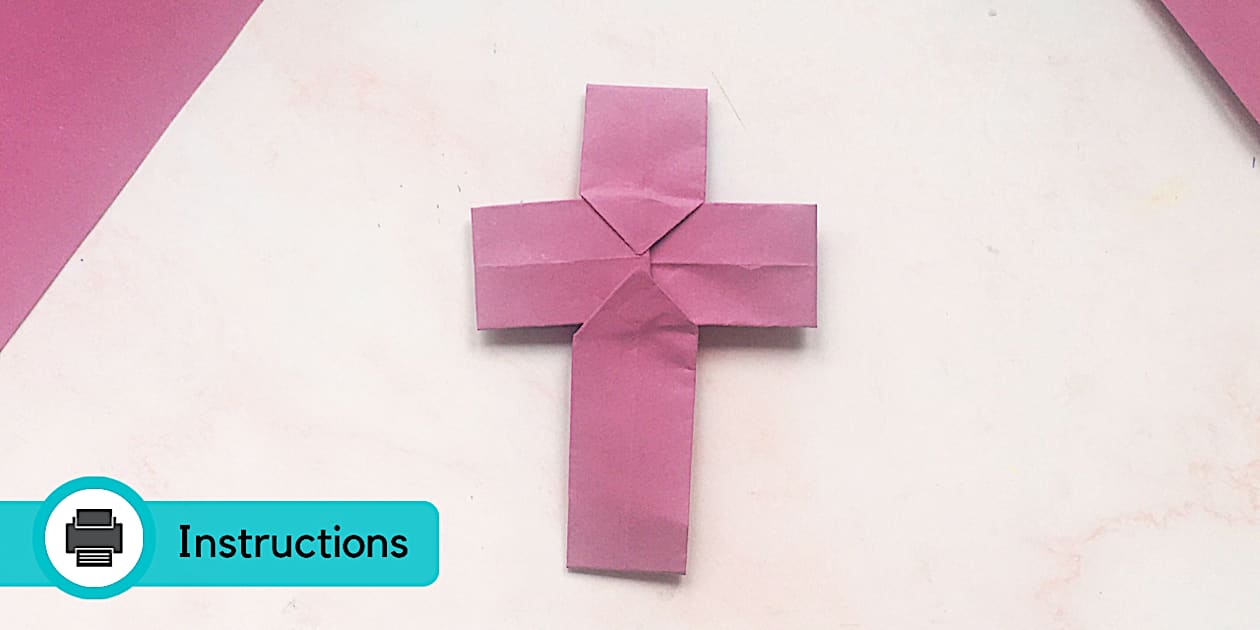 Origami Cross | Origami Instructions (teacher made) - Twinkl