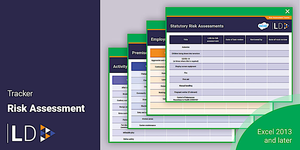 Risk Assessment Tracker - Leaders - Twinkl