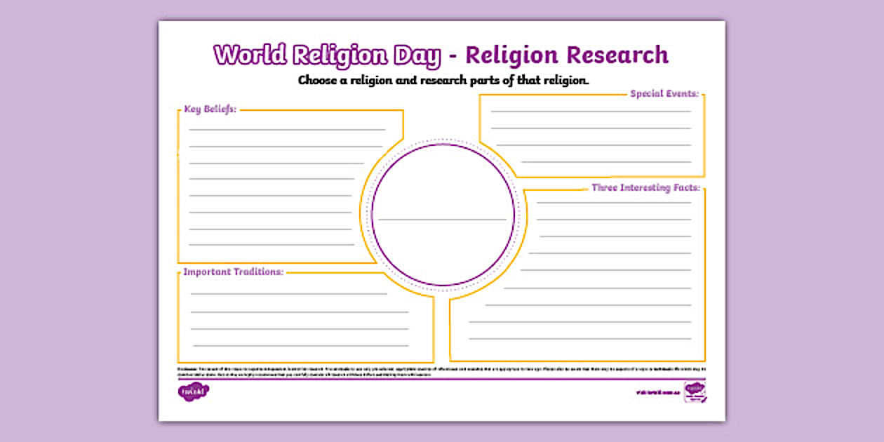 World Religion Day - Religion Research (teacher made)