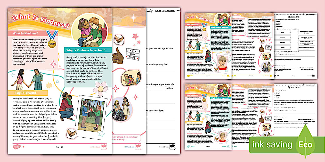 UKS2 What Is Kindness? Differentiated Comprehension Activity