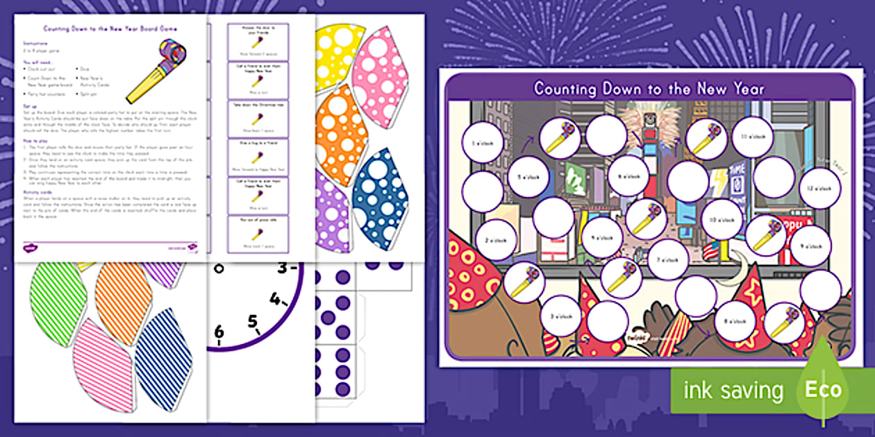 Colorful New Year's Eve Game for Kids | Twinkl USA - Twinkl