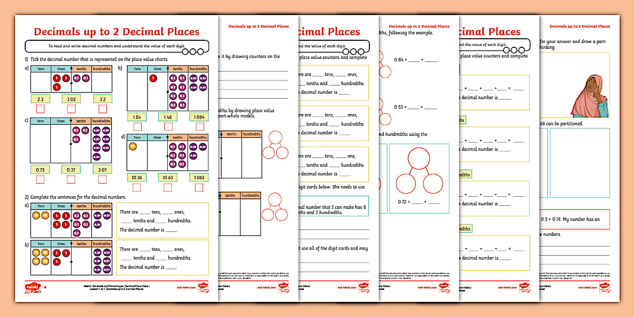 👉 Decimals up to 2 Decimal Places Differentiated Maths Worksheets