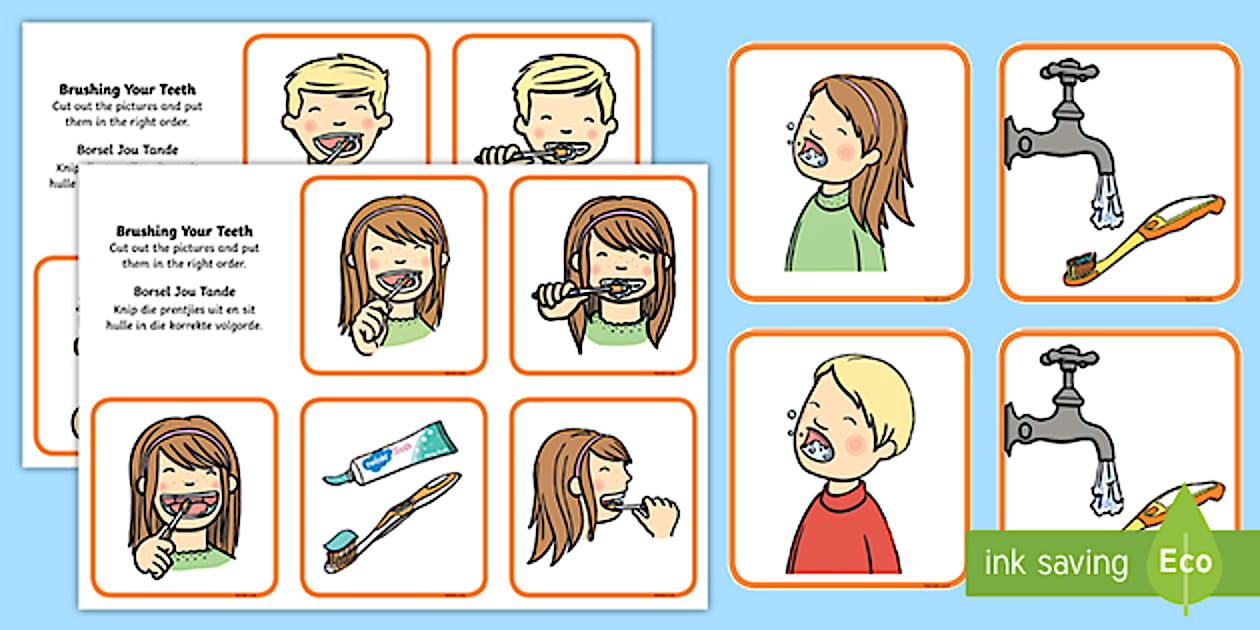 Brushing Your Teeth Sequencing Cards (teacher made) - Twinkl