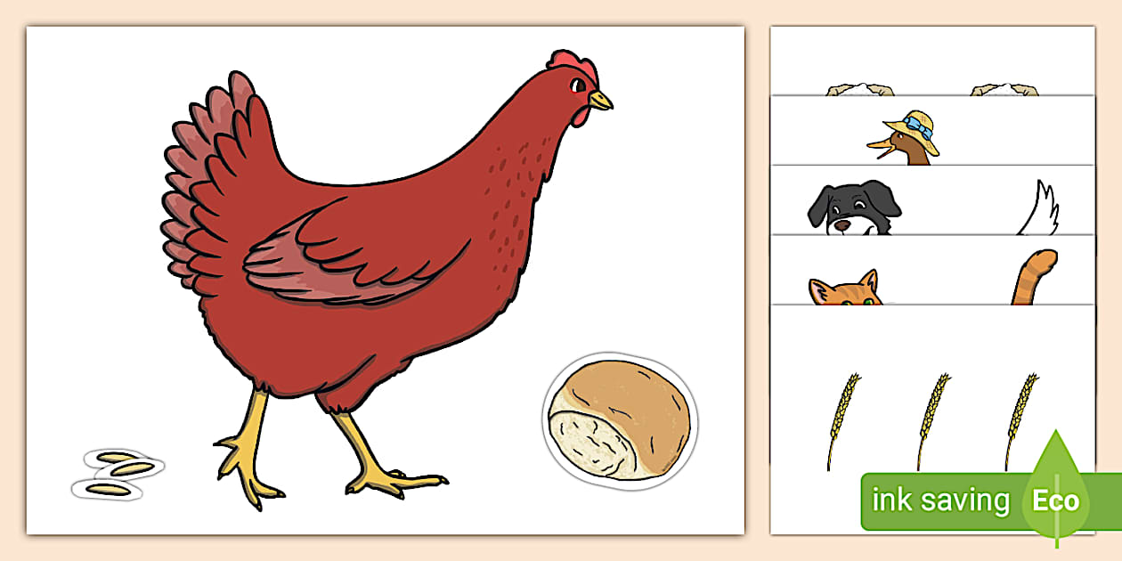 The Little Red Hen Counting Cut-Outs | Twinkl (Teacher-Made)