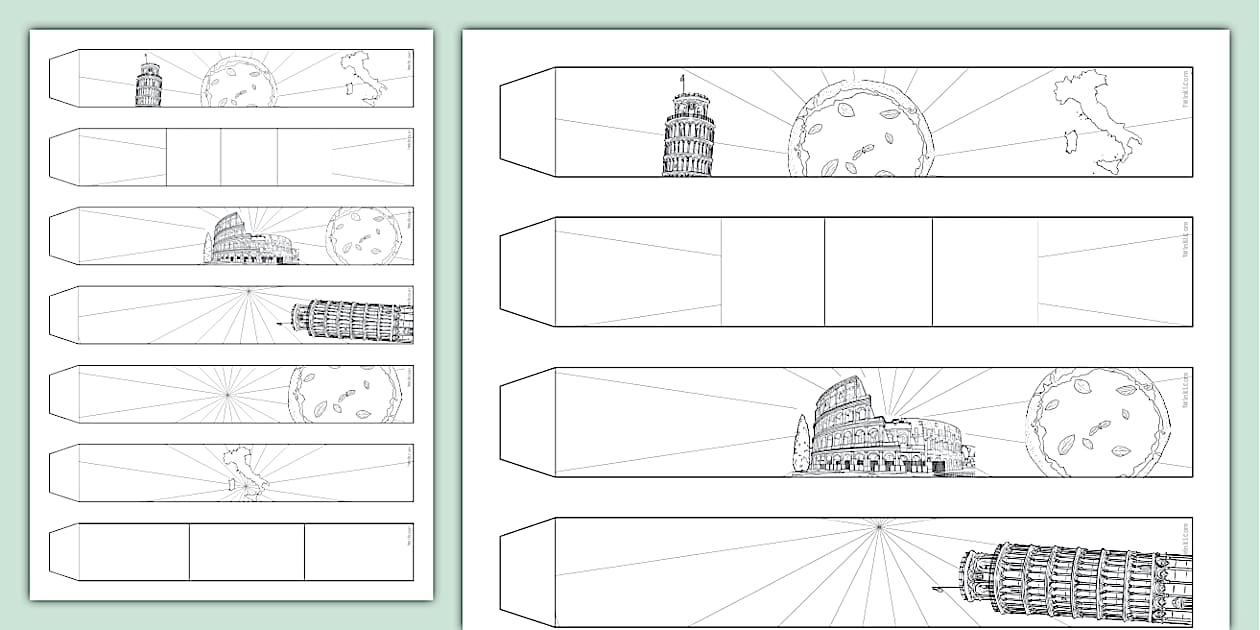 Italy Colouring Paper Chain (teacher made) - Twinkl