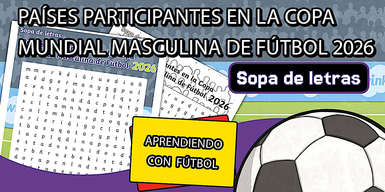 * NEW * Hoja de actividad: Sopa de letras - Países participantes en la Copa