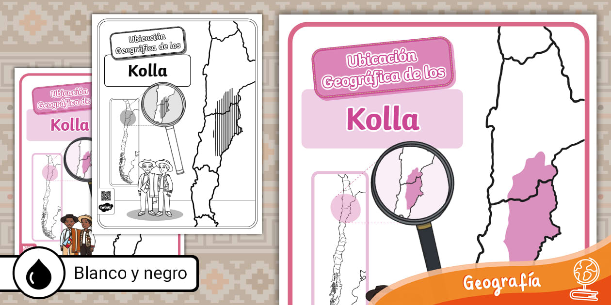 Póster | Mapa | Ubicación Geográfica | Pueblo Kolla | Chile