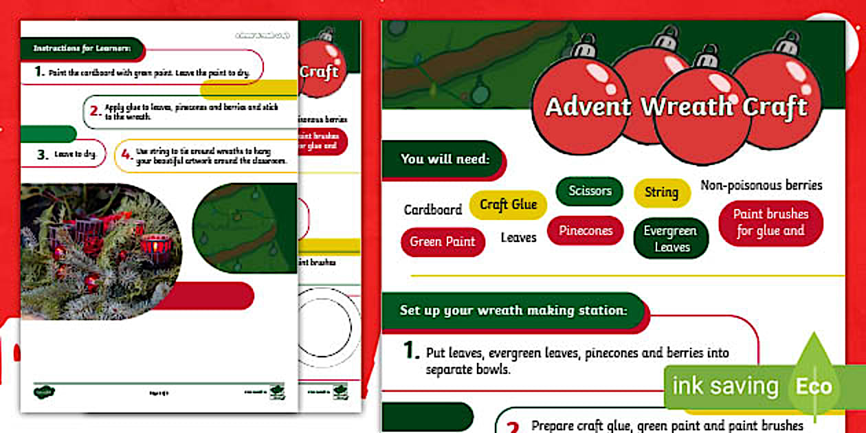 Advent Wreath Craft Activity (teacher made) - Twinkl