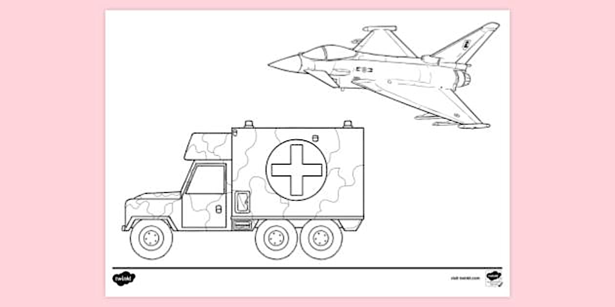 Army Vehicles Colouring | Colouring Sheets - Twinkl