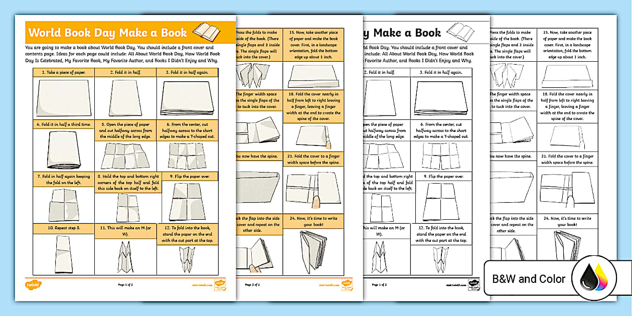World Book Day Make a Book Worksheet (teacher made) - Twinkl