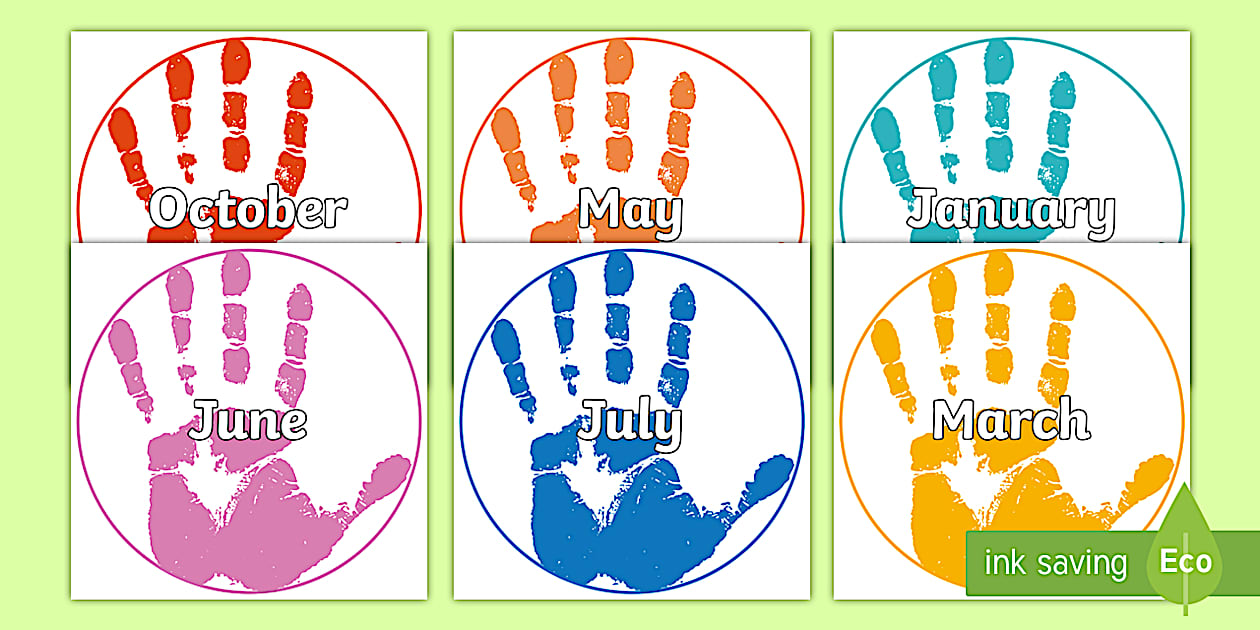 👉 Handprints Months of the Year (teacher made) - Twinkl