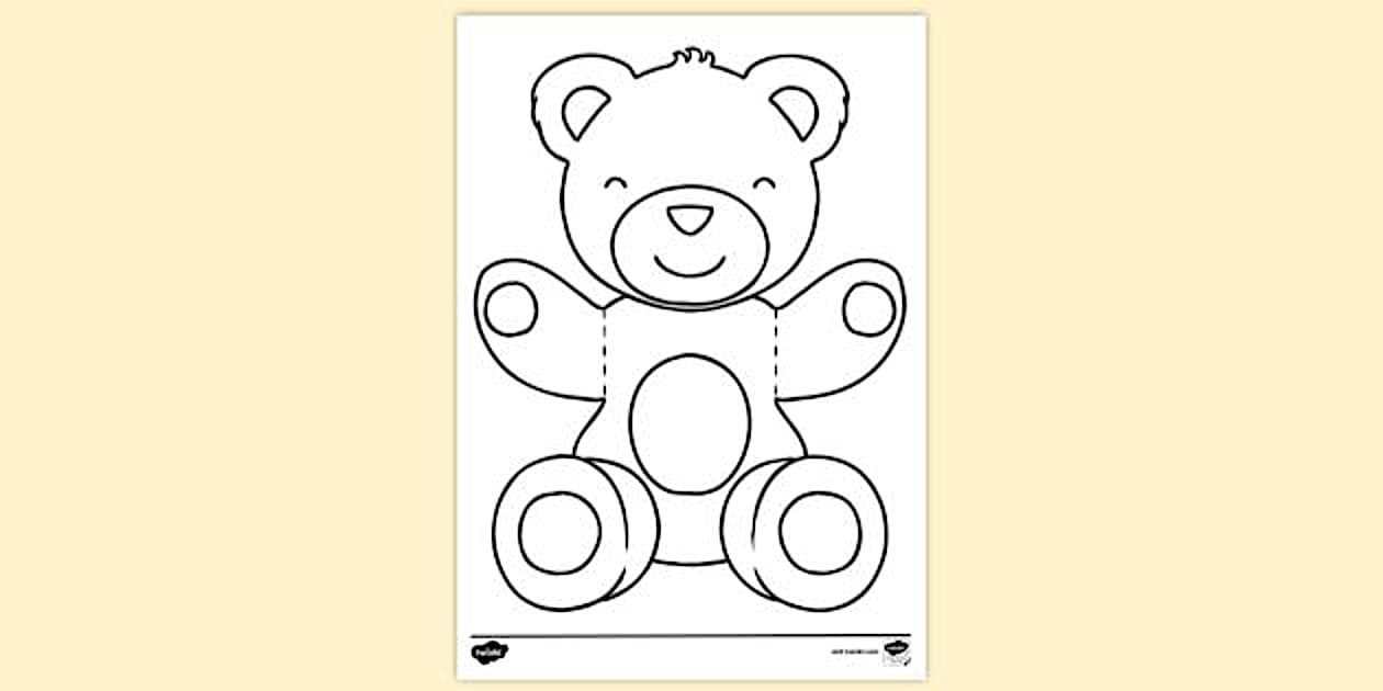 Teddy Bear Colouring Page Printable | Colouring Sheets
