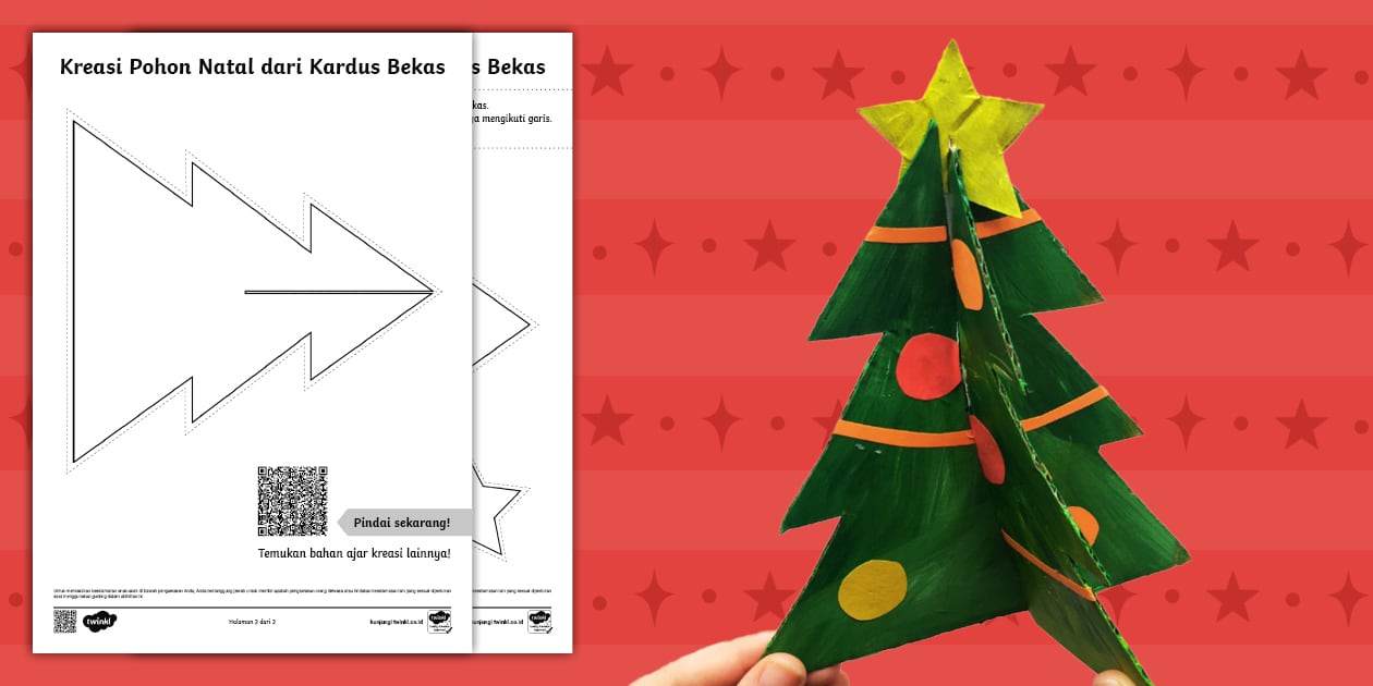 Kreasi Membuat Pohon Natal dari Dus Bekas (teacher made)