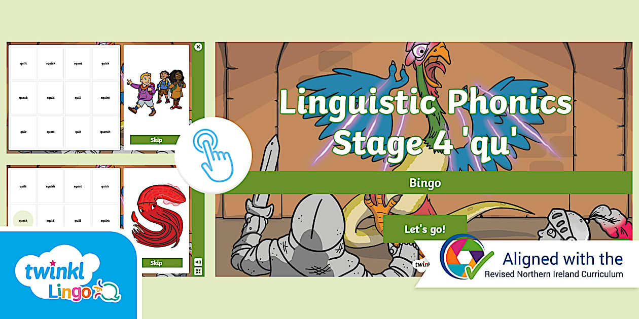 Linguistic Phonics Stage 4 'qu' Bingo Game (Teacher-Made)