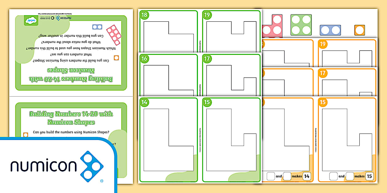 👉 Building Numbers 14-20 with Numicon Shapes Activity | Twinkl