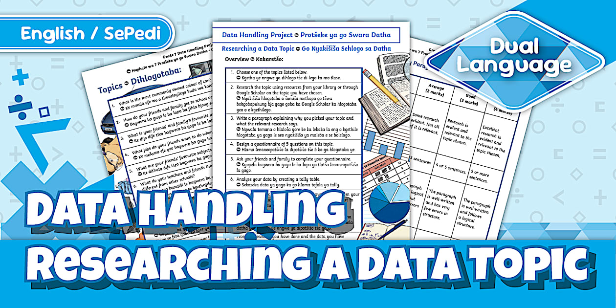 Grade 7 Maths Data Handling: Researching Topic Sepedi
