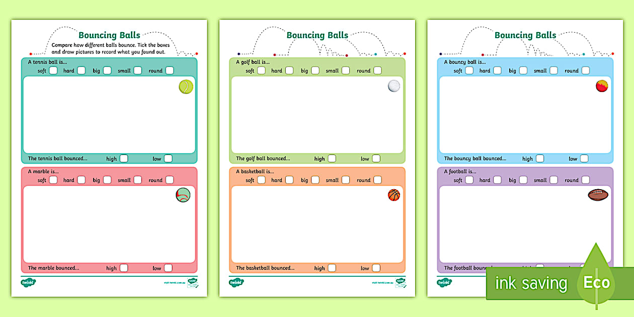 TAS Bouncing Balls Worksheet (teacher made) - Twinkl