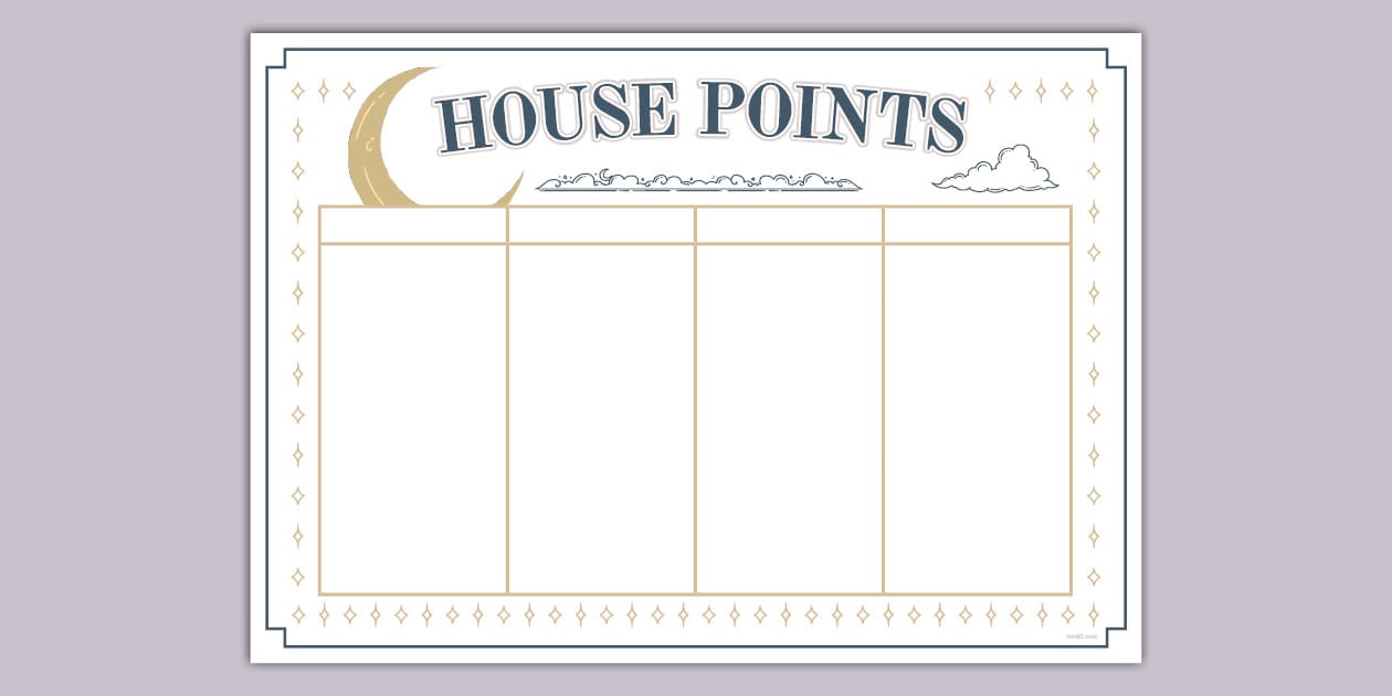Celestial-Themed House Points Chart (teacher made) - Twinkl