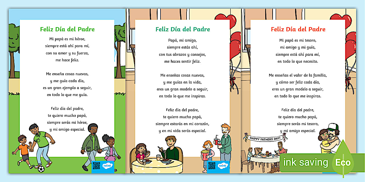 Feliz Día del Padre Poema | Twinkl (creat de profesori)