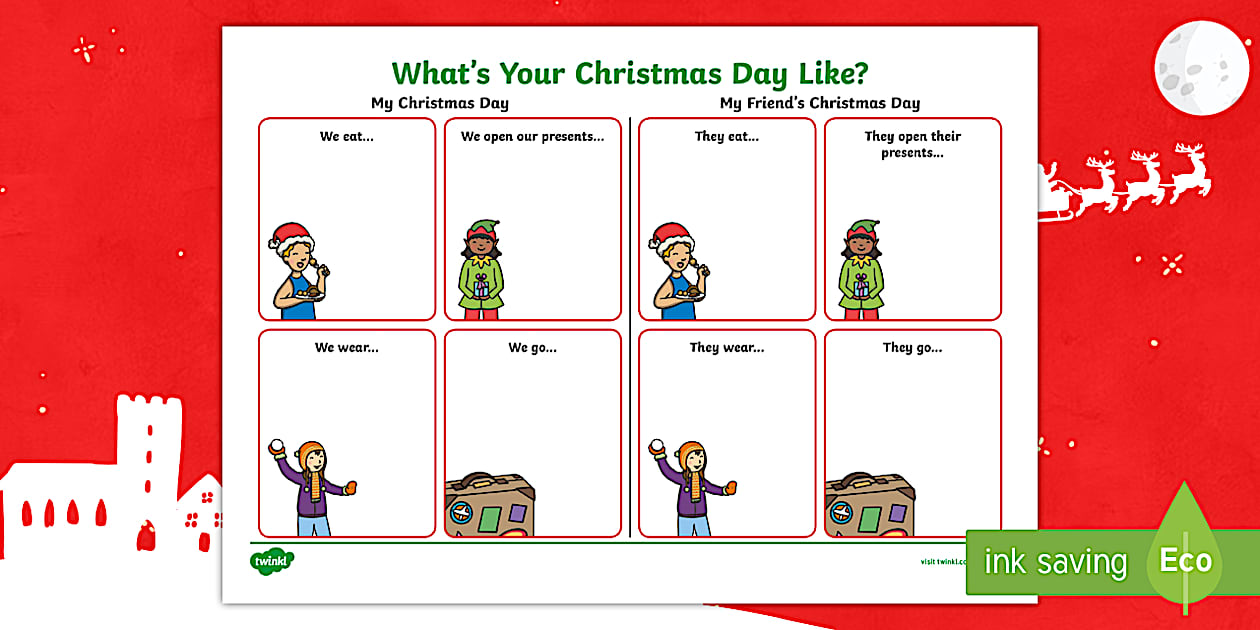 Christmas Day Worksheet for Kids | Twinkl Resources