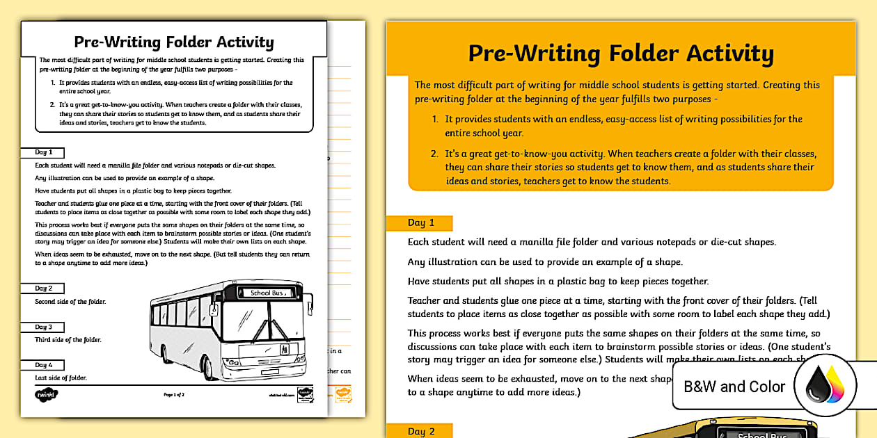 Back to School Worksheet | My Writing Folder | Twinkl USA