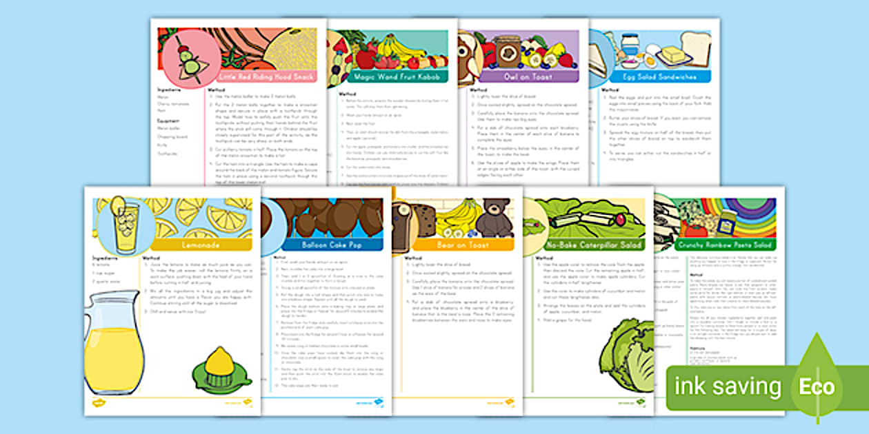 No-Bake Recipes for Kids | Classroom Recipes Pack | Twinkl